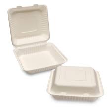Compostable White Clamshell Boxes 9" x 9" - Case of 200 ...