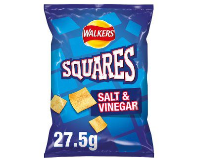 Walkers Squares Salt and Vinegar - 32 x 27g - spotonwholesalefoods.co.uk