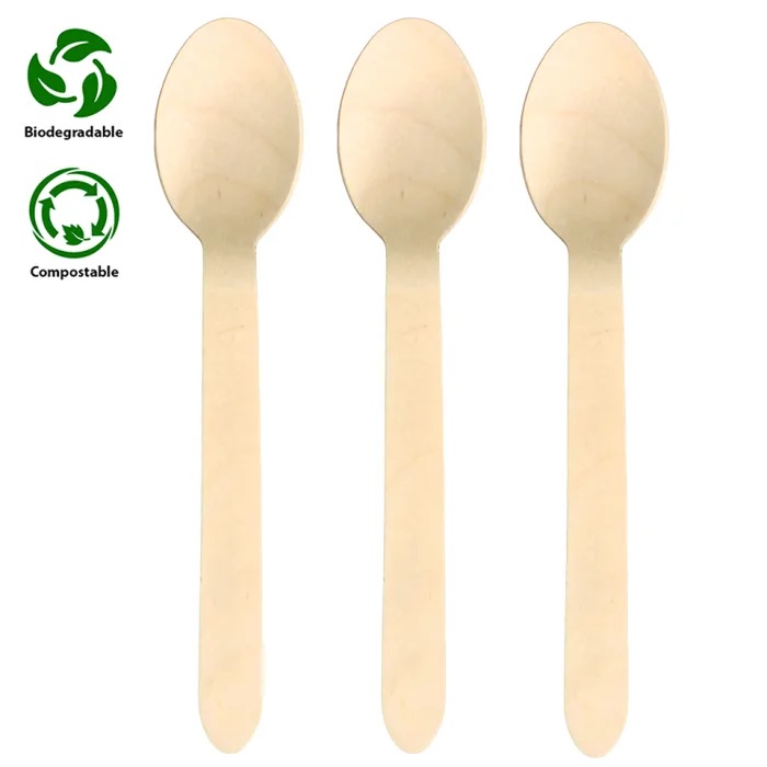 Wooden Desert Spoons x 100 - spotonwholesalefoods.co.uk